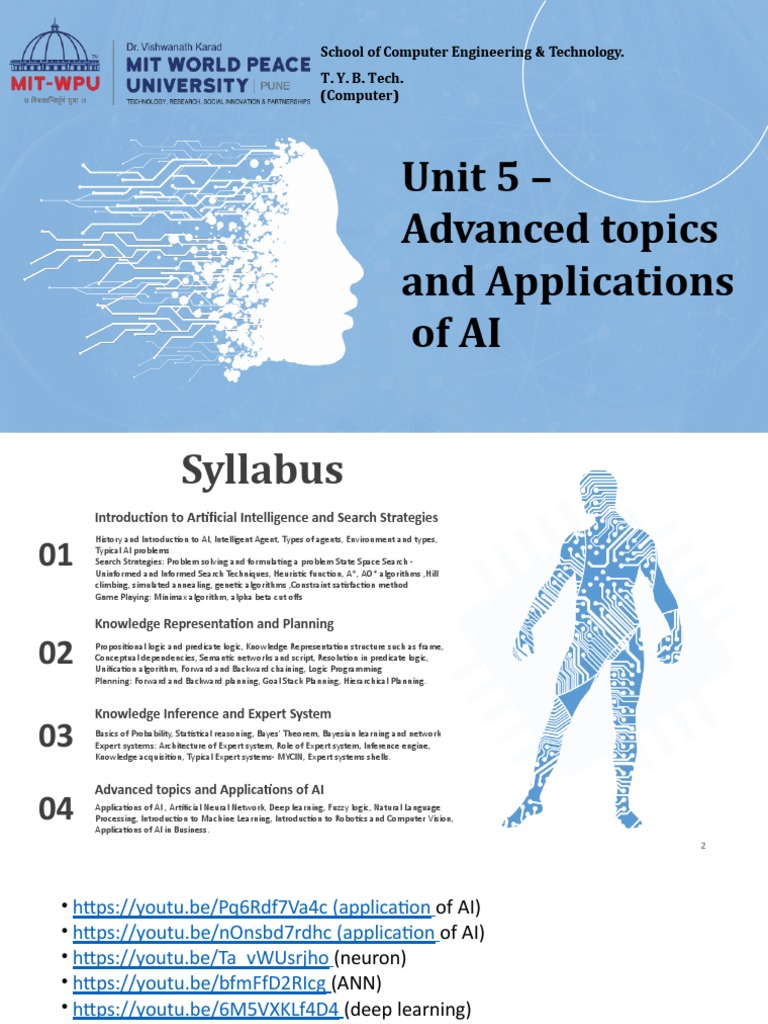 Advanced Topics and Applications of AI Syllabus | PDF | Artificial ...