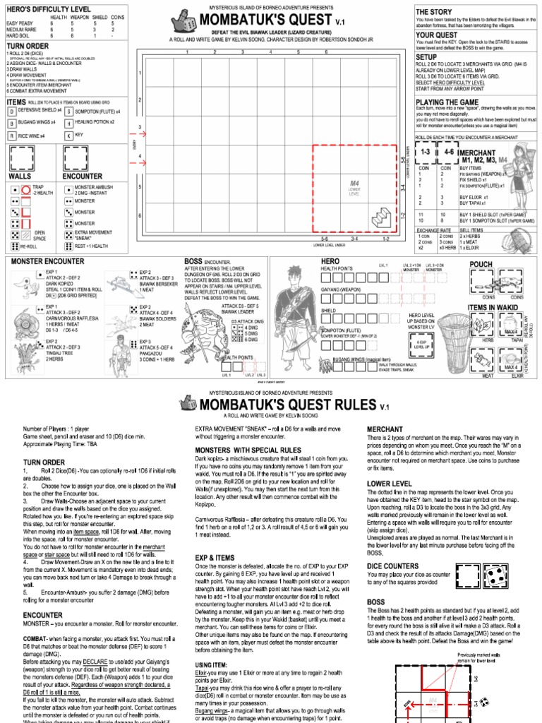 Mombatuks Quest v1.1 Prototype | PDF Mombatuks Quest v1.1 Prototype | PDF