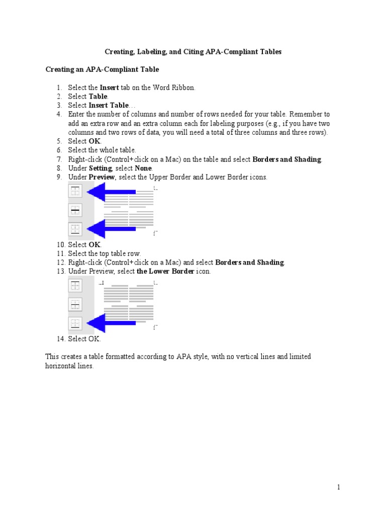 APA-compliant Table Instructions APA7 | PDF | Apa Style | Data Management