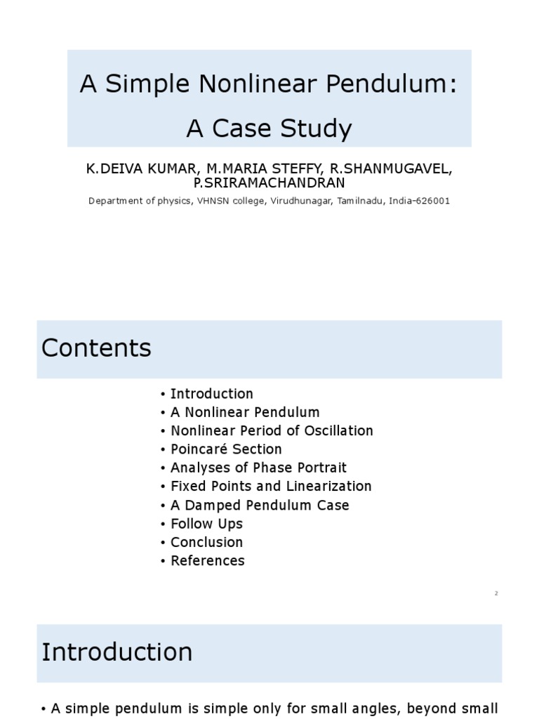 A Simple Nonlinear Pendulum | PDF | Nonlinear System | Oscillation