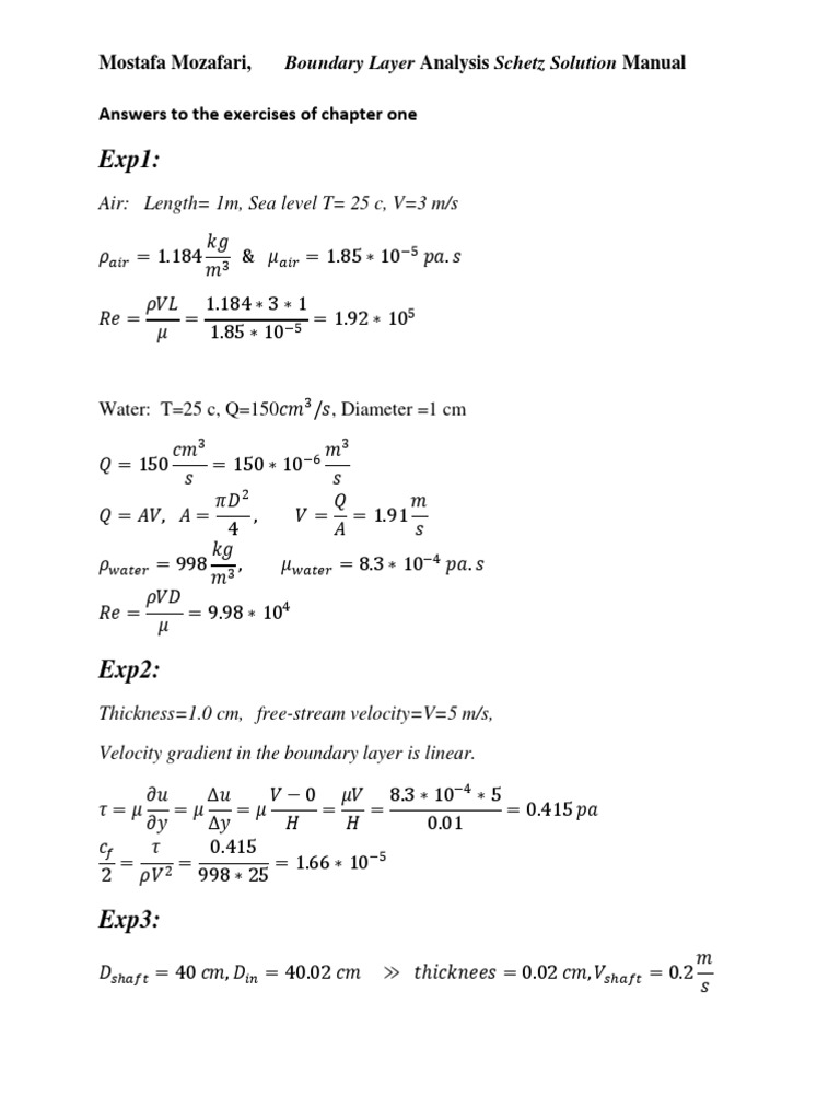 Boundry Layer Analysis - Chp1 | PDF | Shear Stress | Fluid Dynamics