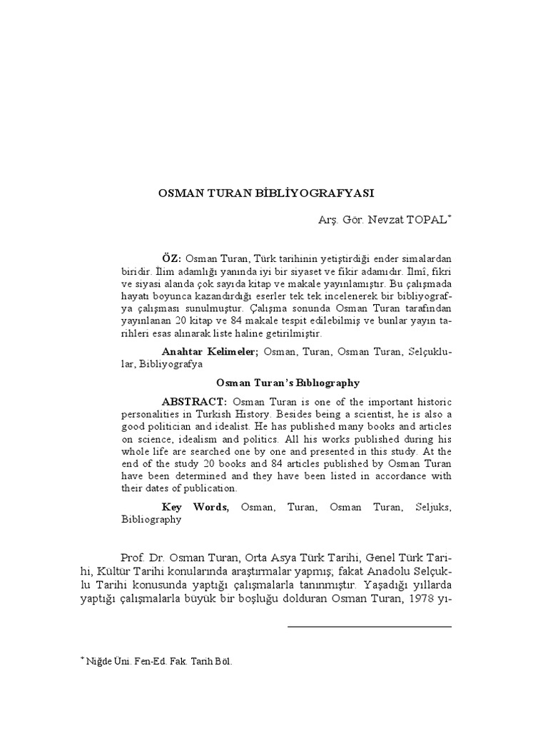 Osman Turan B - BL - Yografyasi (#177083) - 156842 | PDF