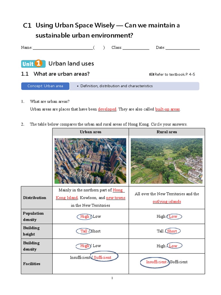 Answer For Students Ch. 1,3,4 Urban Revision Notes 2022-2023 | PDF ...