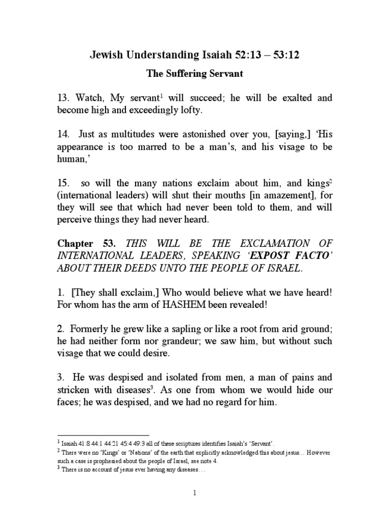 Jewish Understanding of Isaiah 53 | PDF | Isaiah | Rabbi