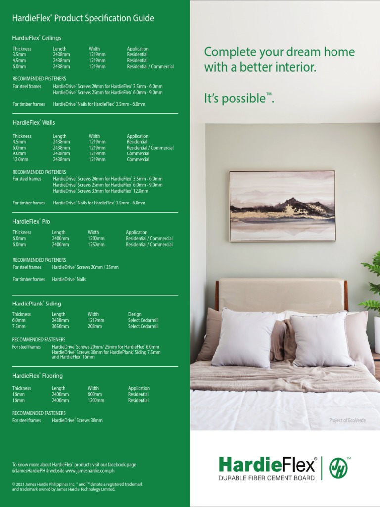 HardieFlex Product Sample | PDF | Flooring | Wall