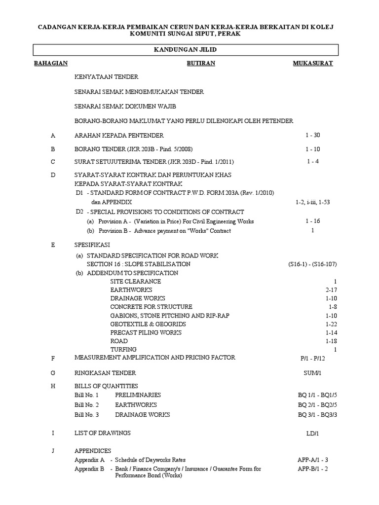 Cadangan Kerja-Kerja Pembaikan Cerun Dan Kerja-Kerja Berkaitan Di Kolej ...