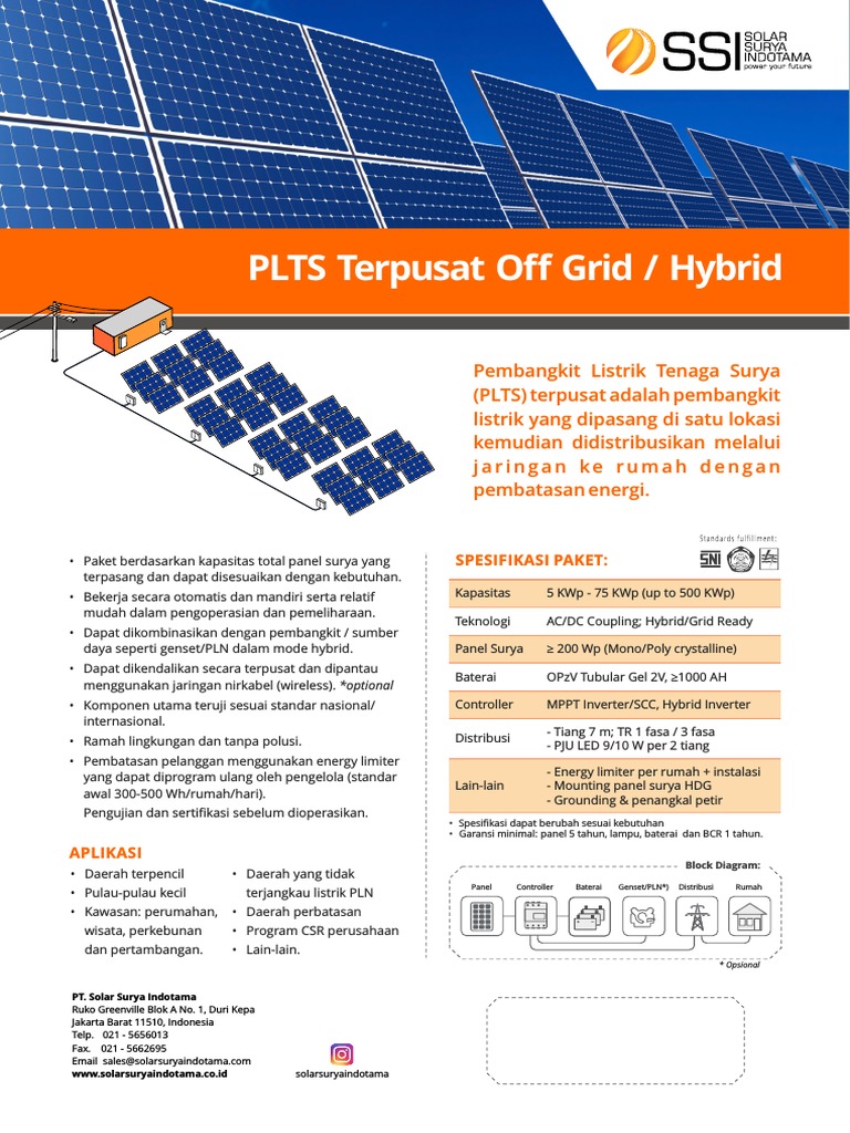 Brosur PLTS Terpusat Off Grid | PDF