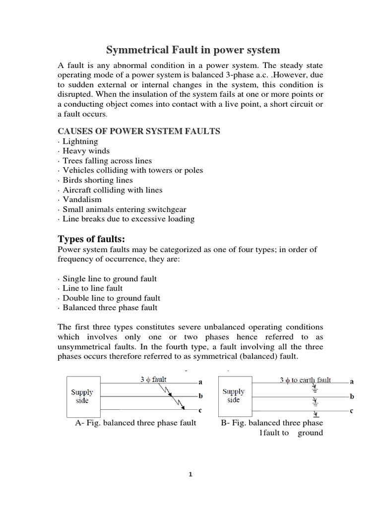 Symmetrical Fault in Power System | PDF | Electric Motor | Electrical Impedance