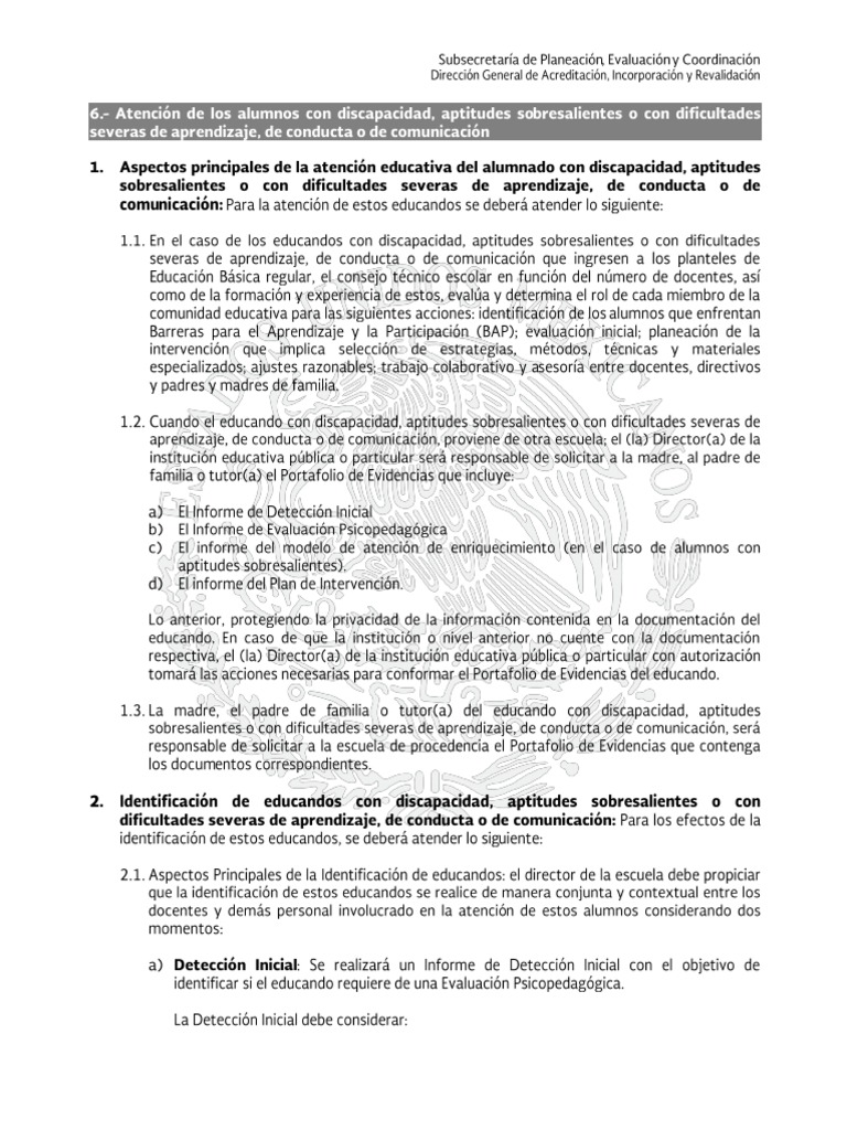 Lect. 7. Anexo 6. Normas de Control Escolar | PDF