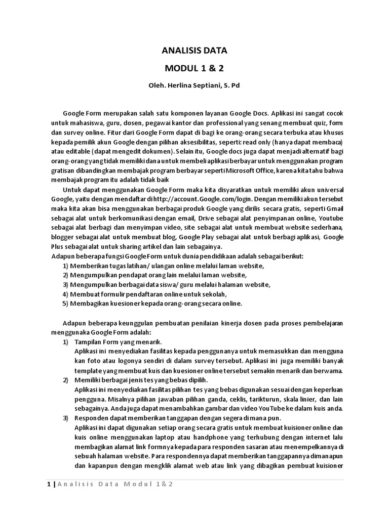 Analisis Data Modul 1&2 | PDF