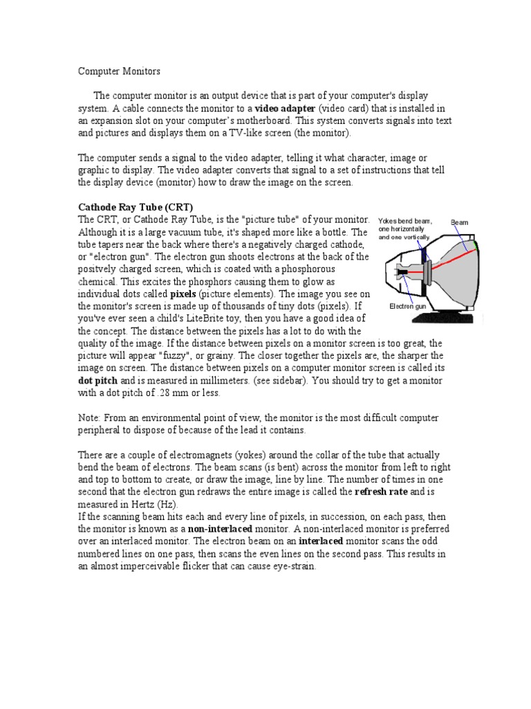 Understanding Computer Monitors | PDF | Display Resolution | Computer ...