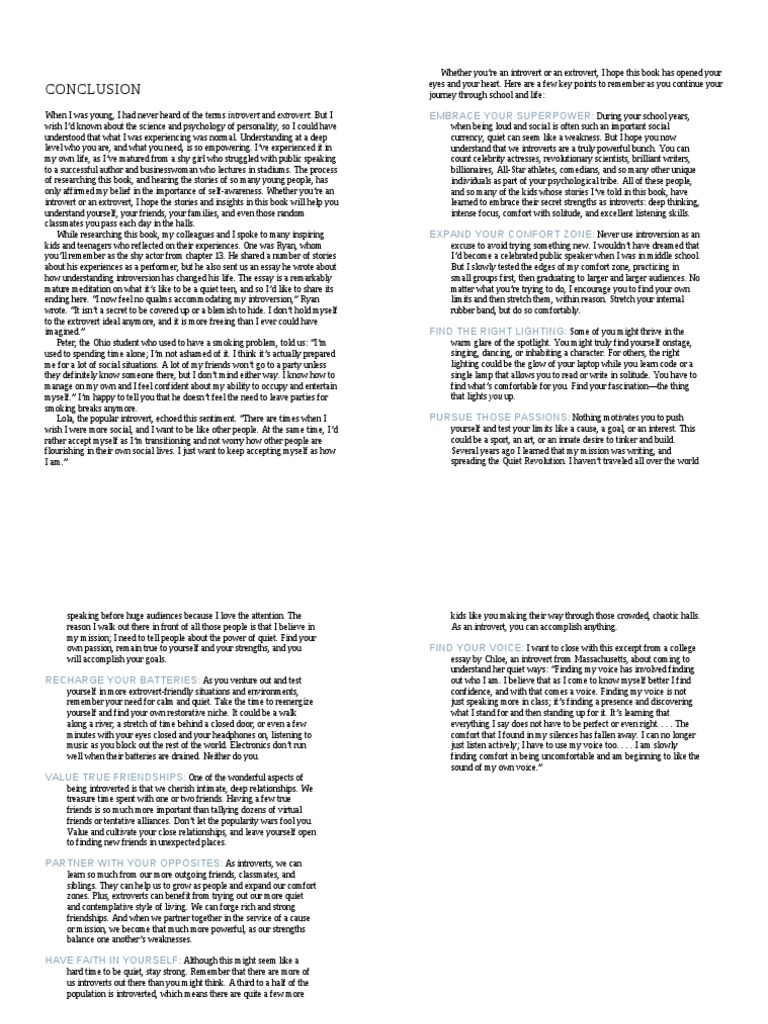 Conclusion: Embrace Your Superpower | PDF | Extraversion And ...