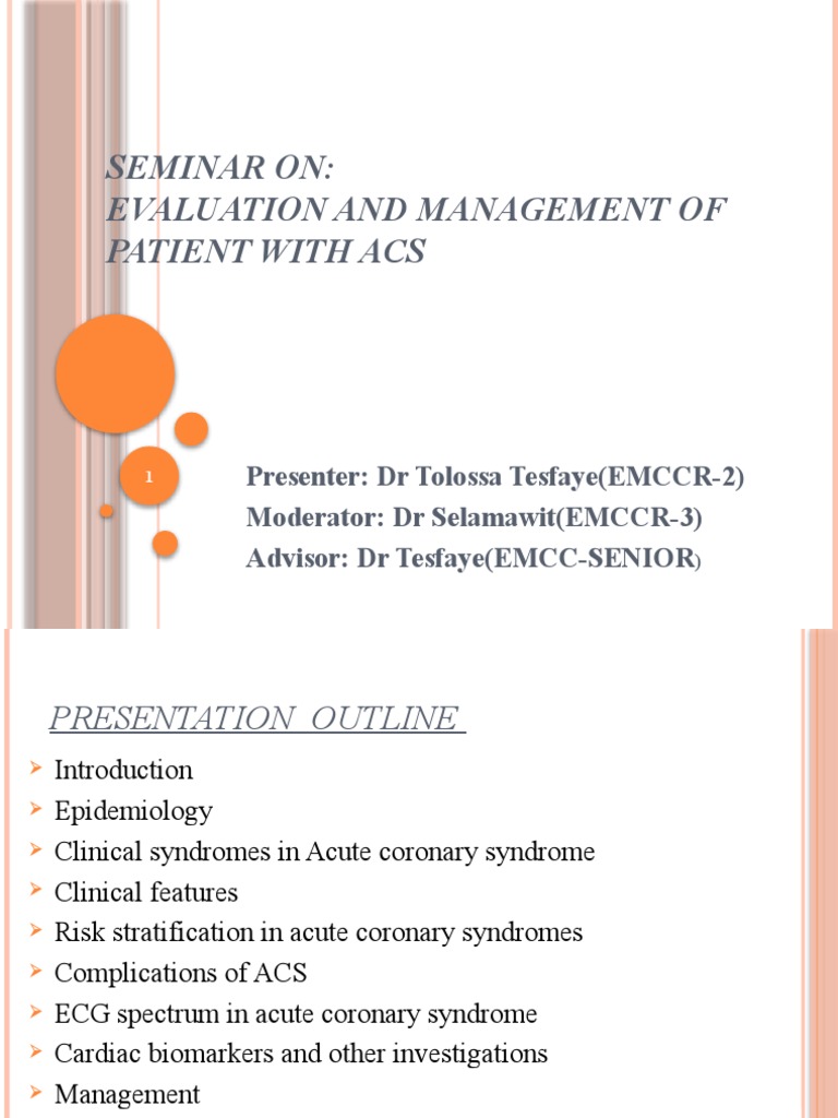 Acs Seminar | Download Free PDF | Myocardial Infarction | Coronary ...