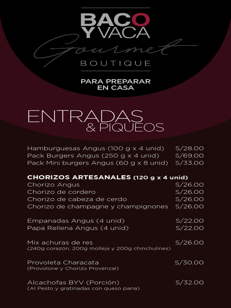 Baco y Vaca Gourmet Boutique May | PDF | Cocina | Cocinando