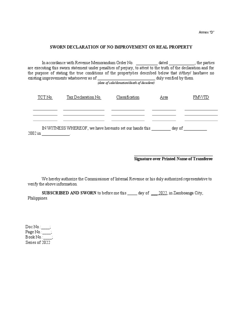 Affidavit of No Improvement | PDF