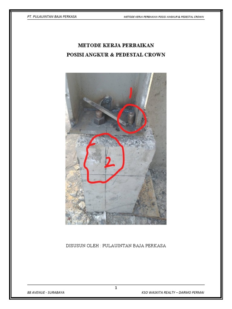 064-R1. Metode Perbaikan Posisi Angkur Dan Pedestal Crown | PDF