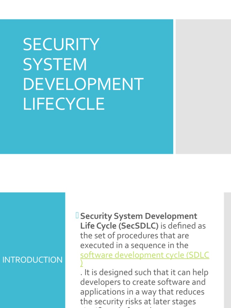 Secure System Development Lifecycle Secsdlc Pdf Computer Security Security