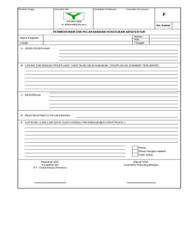 05B.Form Izin Pelaksanaan Pekerjaan Arsitek | PDF
