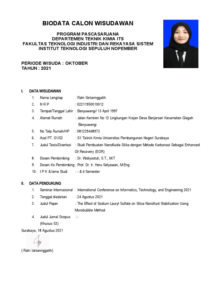 Form Biodata Wisudawan | PDF