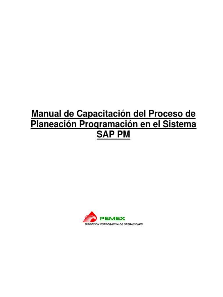 01 - Manual de Capacitacion Planeacion Programacion SAP PM | PDF | Business | Planificación
