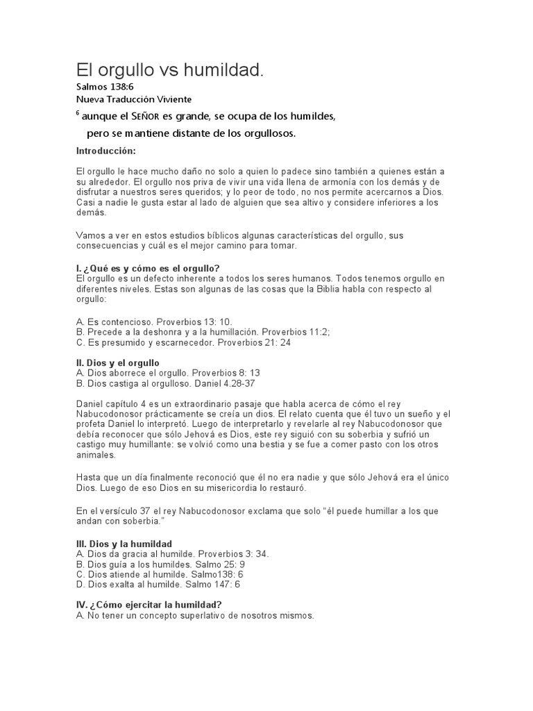 El Orgullo | PDF | Orgullo | Libro de proverbios