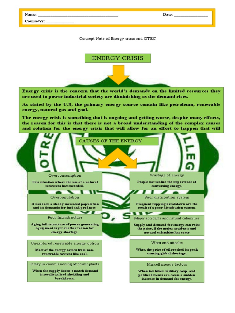 Energy Crisis Pdf Energy Crisis Oceans