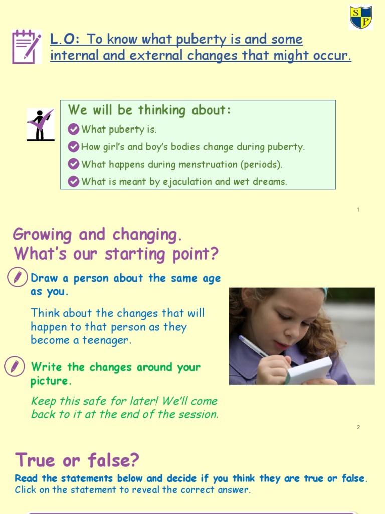 Sex Education Y5 - L1 - Puberty and Body Changes | PDF | Puberty ...
