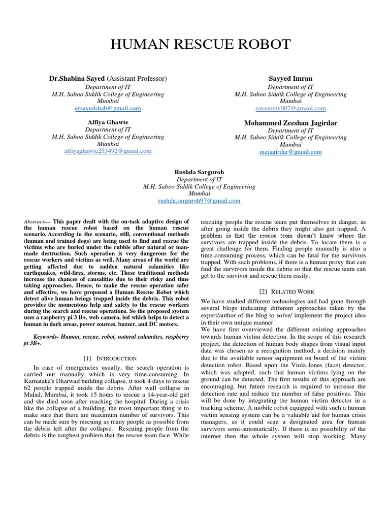 Ieee Conf Paper HRR | PDF | Infrared | Robot