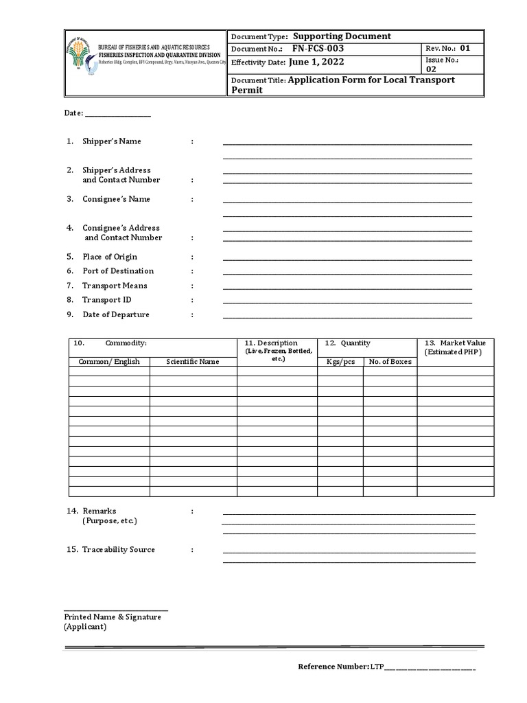 FN FCS 003 LTP Application Form Issue 02 Updated | PDF
