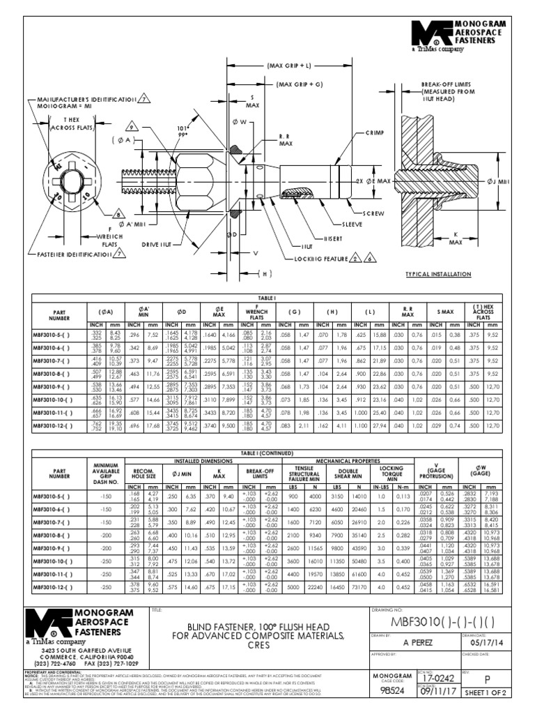 MBF3010 Rev P | PDF | Screw | Nut (Hardware)