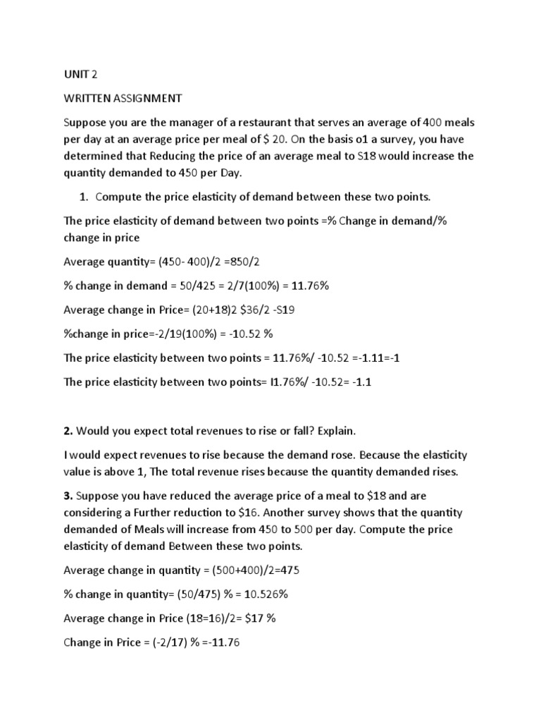 UNIT 2 Written Assignment Calculation Final | PDF