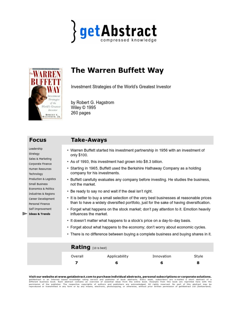 The Warren Buffett Way | PDF | Investing | Value Investing