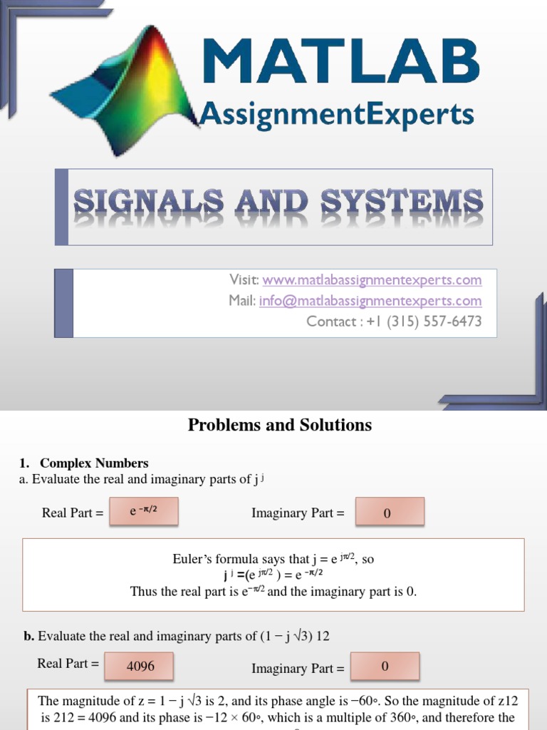 Signals and Systems Assignment Help | PDF | Complex Number ...