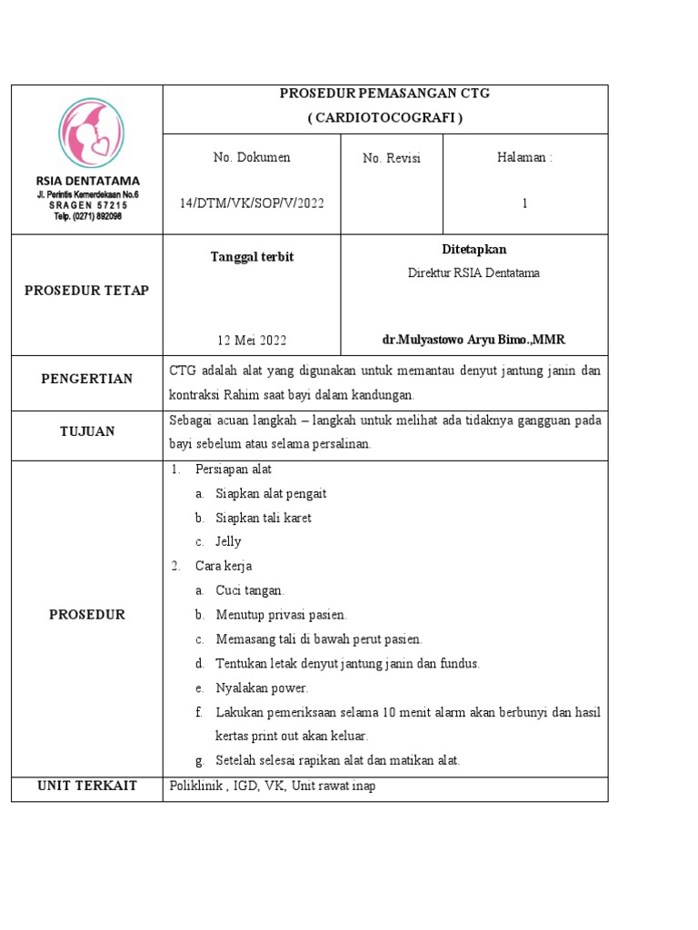 Sop Pemasangan CTG | PDF