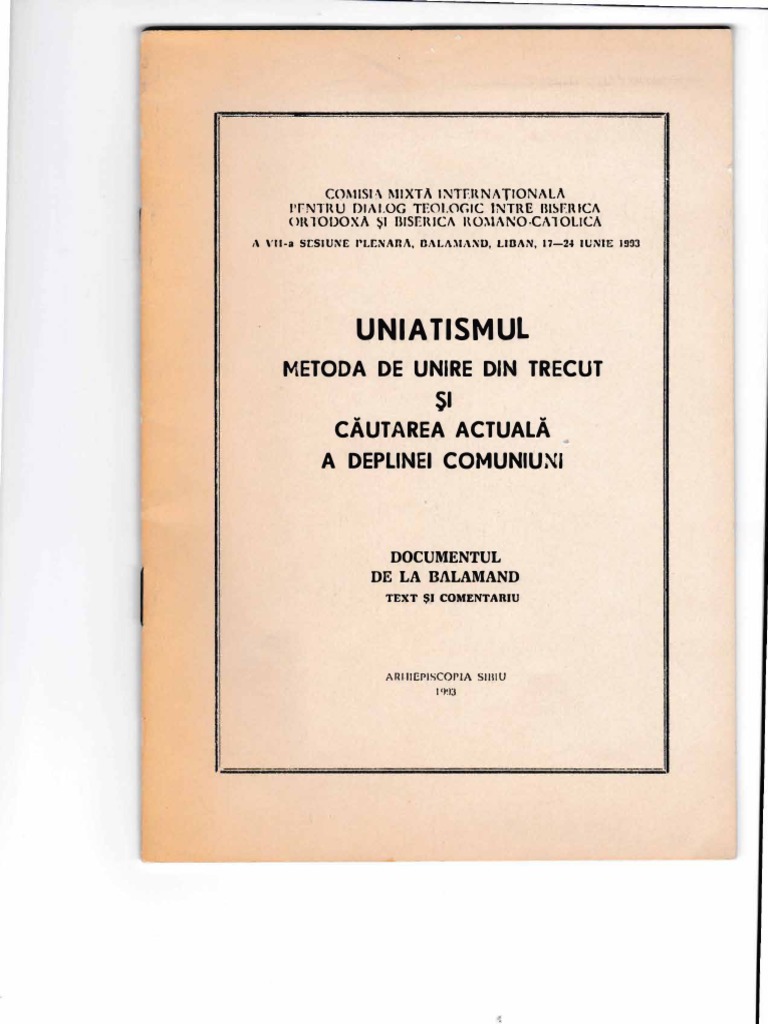 Documentul de La Balamand | PDF