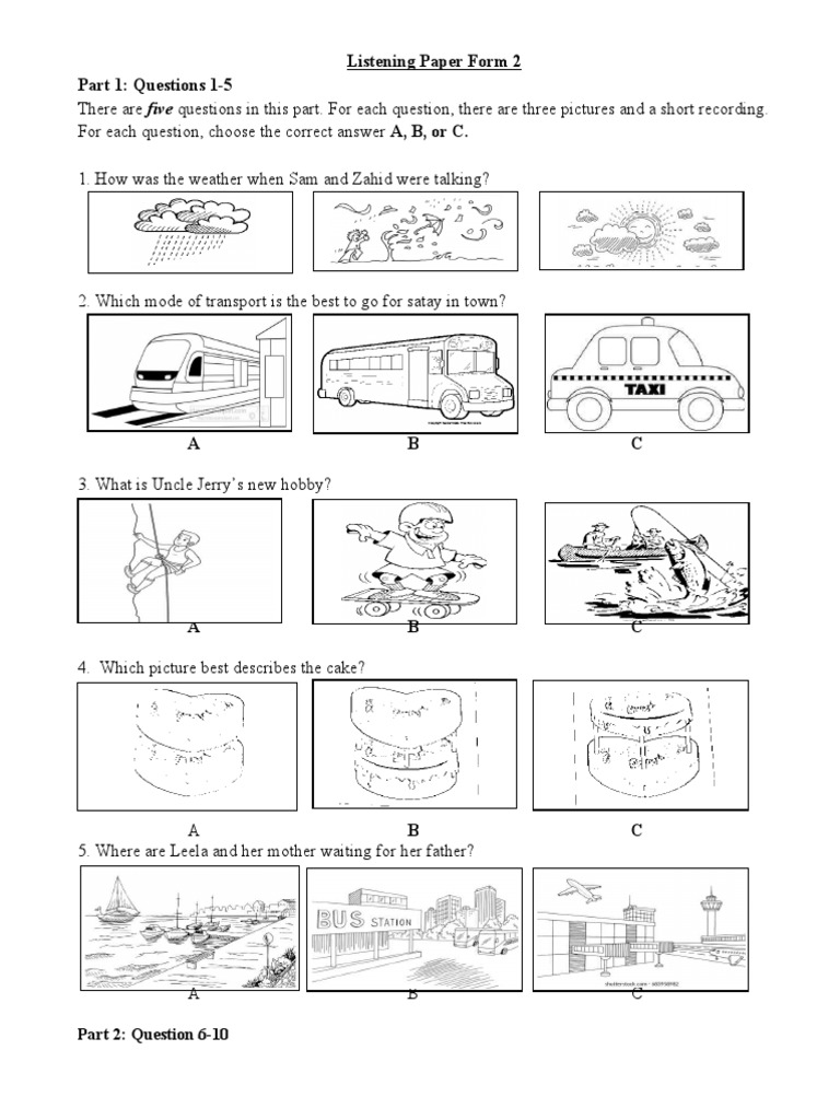 Form 2 Listening Paper PPT 2022 | PDF