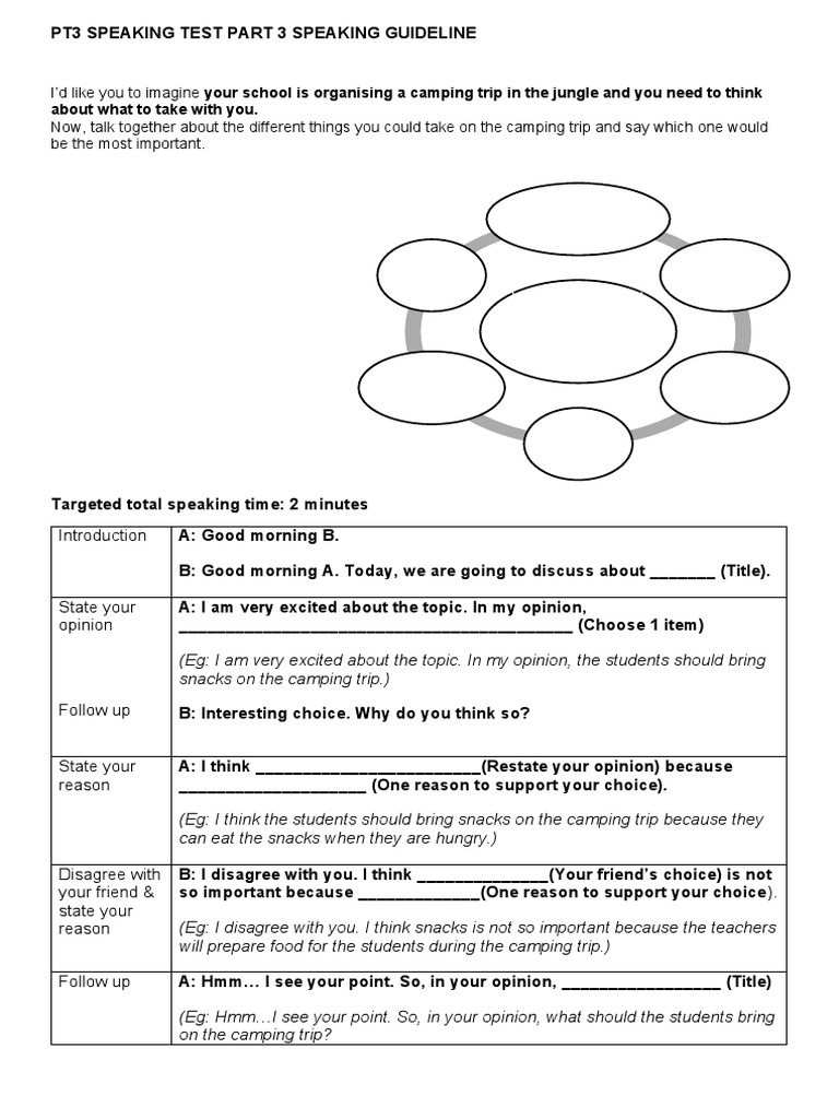 PT3 Speaking Test Part 3 Guide | PDF