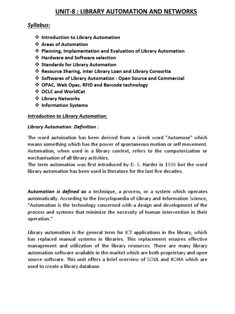 UNIT-8 Full Nots Final | PDF | Libraries | Radio Frequency Identification