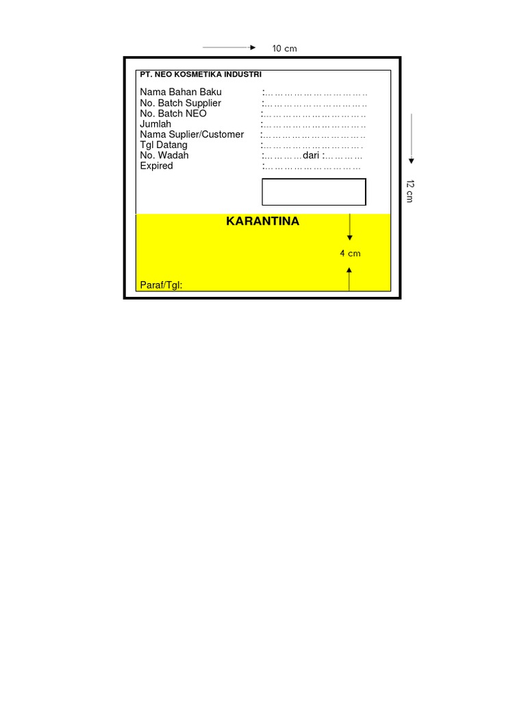 Label Karantina New | PDF