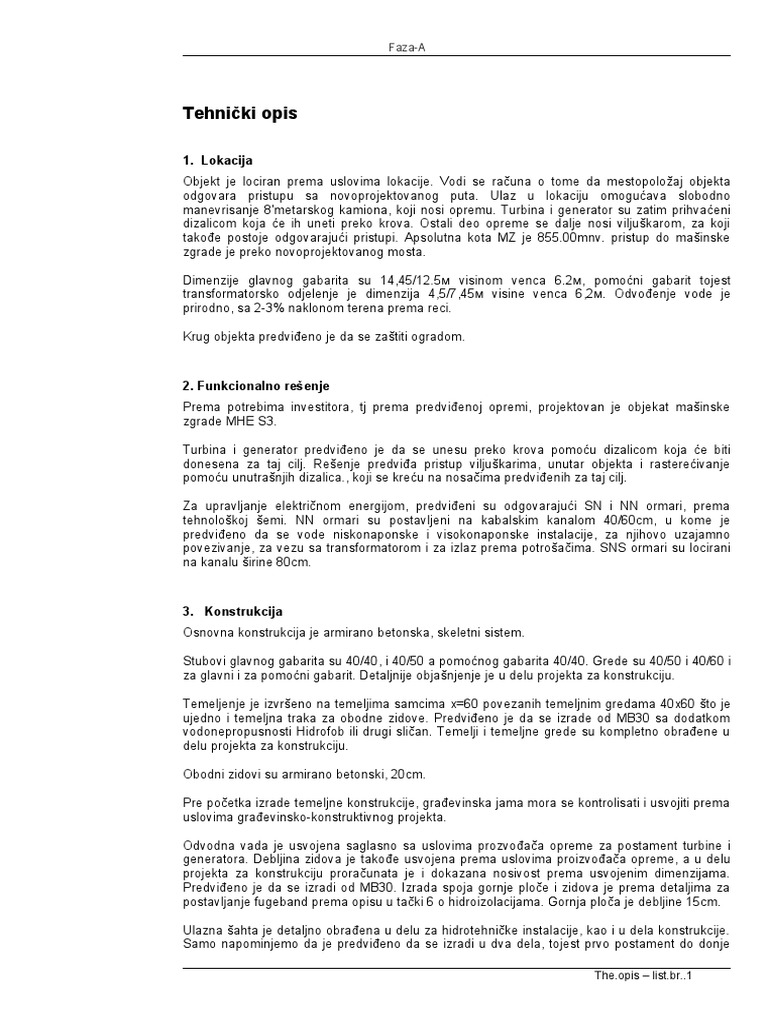 Tehnicki Opis - S3 SRP | PDF