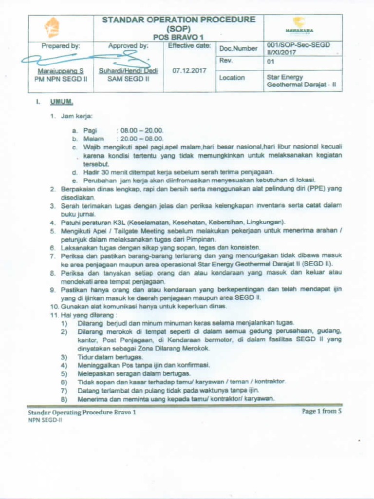 4.62 SOP Patrol Dan Emergency | PDF