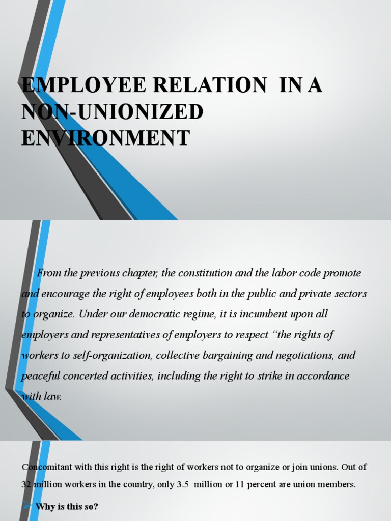 Employee Relation in A Non-Unionized Environment | Download Free PDF ...