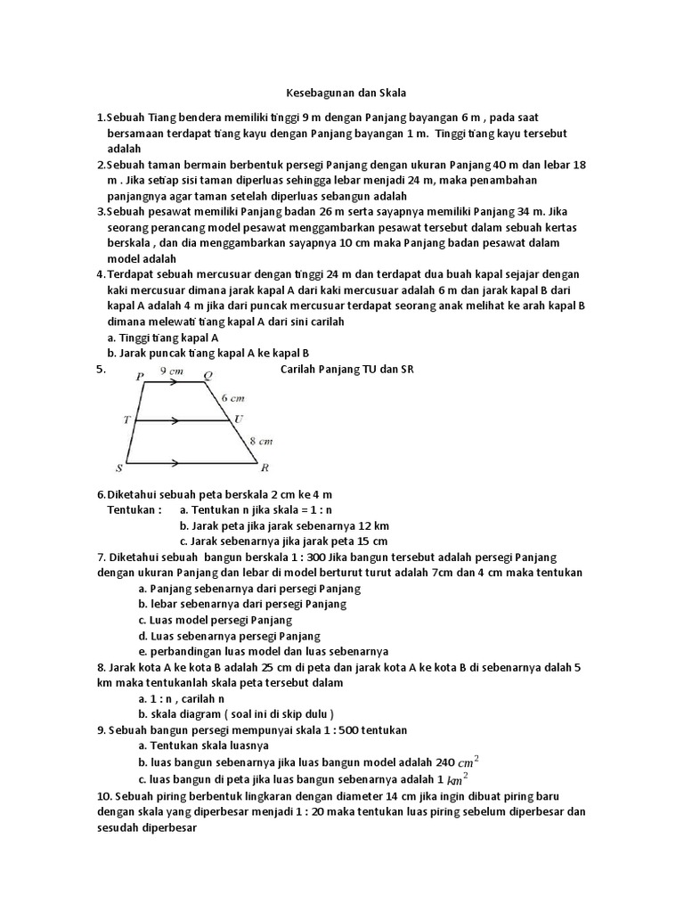 Soal Kesebagunan Dan Skala | PDF