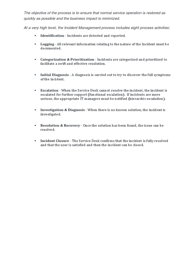 Incident Management Process | PDF