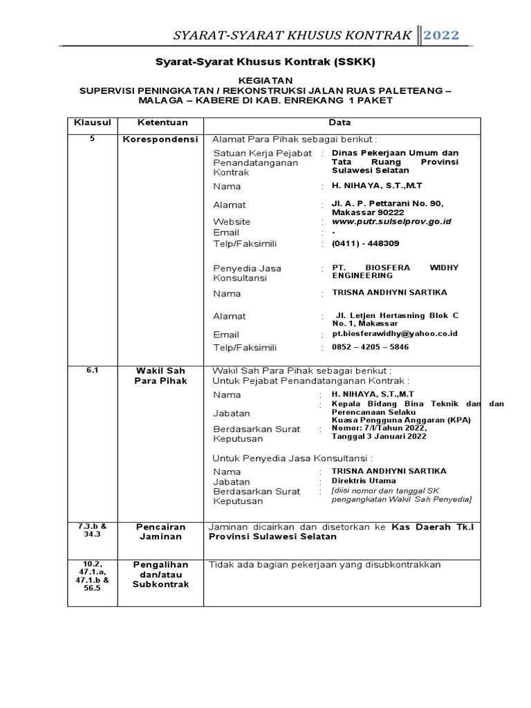 SSKK Supervisi Jalan Paleteang | PDF