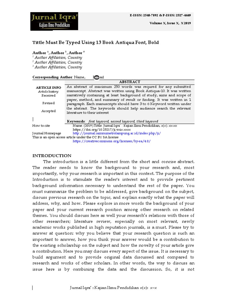 Template Jurnal Iqra | PDF | Science | Cognition