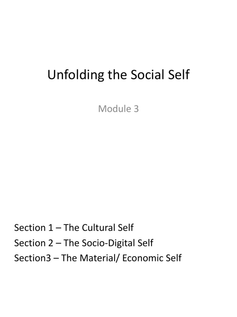 Unfolding The Social Self | PDF | Socialization | Schema (Psychology)
