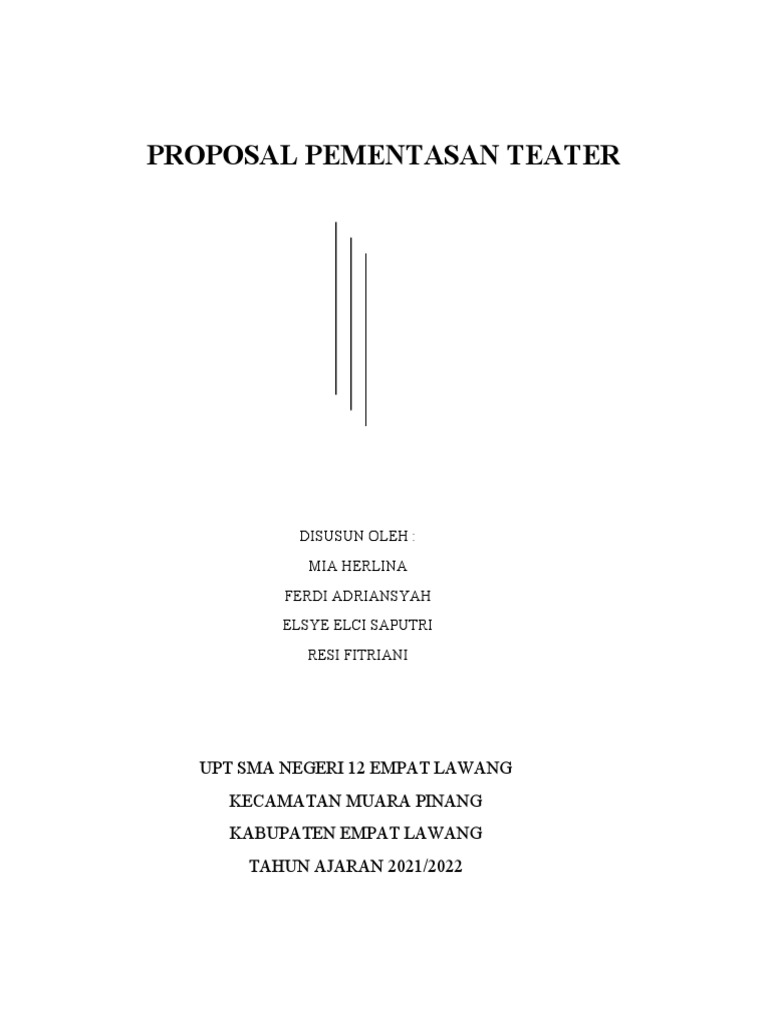 Proposal Pementasan Teater Mia Herlina | PDF