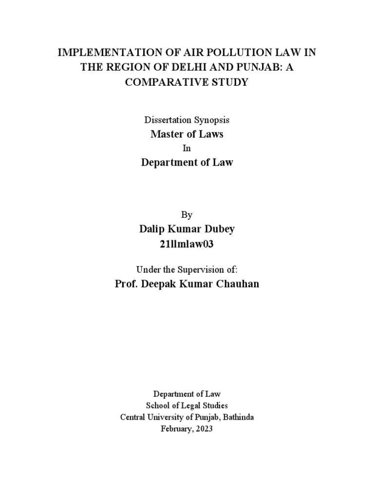 Dalip Kumar Dubey 21llmlaw03 | PDF | Air Pollution | Delhi