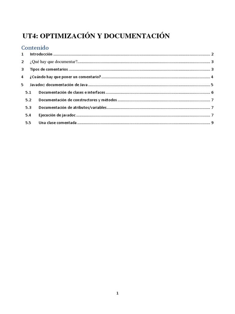 Documentación y Optimización en Java | PDF | Java (lenguaje de ...